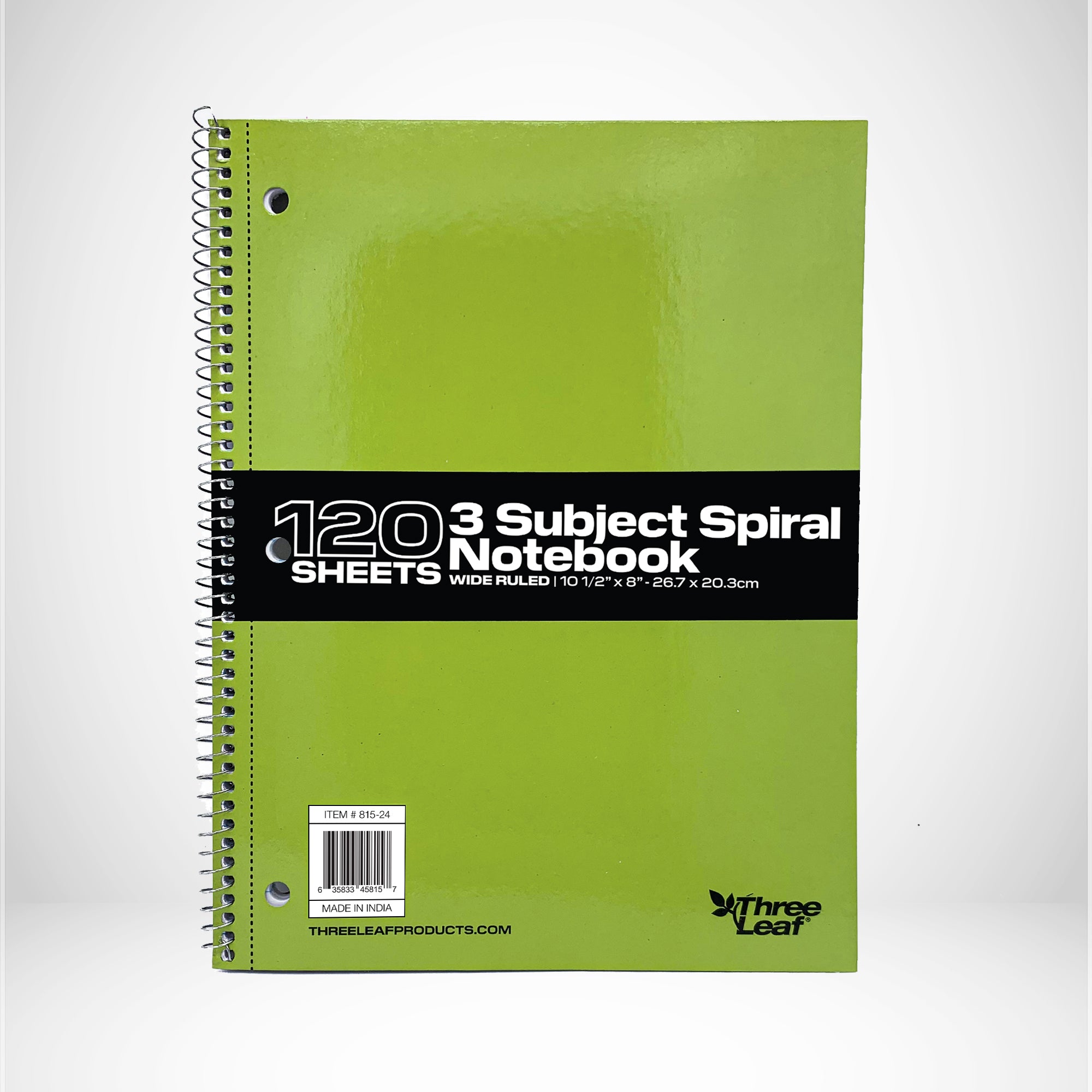 3 Subject Wide Ruled Spiral Notebooks - 120 Sheet | Bulk Supplies ...